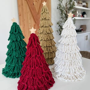 CROCHET PATTERN & VIDEO/ Bulky and Quick Loopy Crochet Trees, Holiday ...