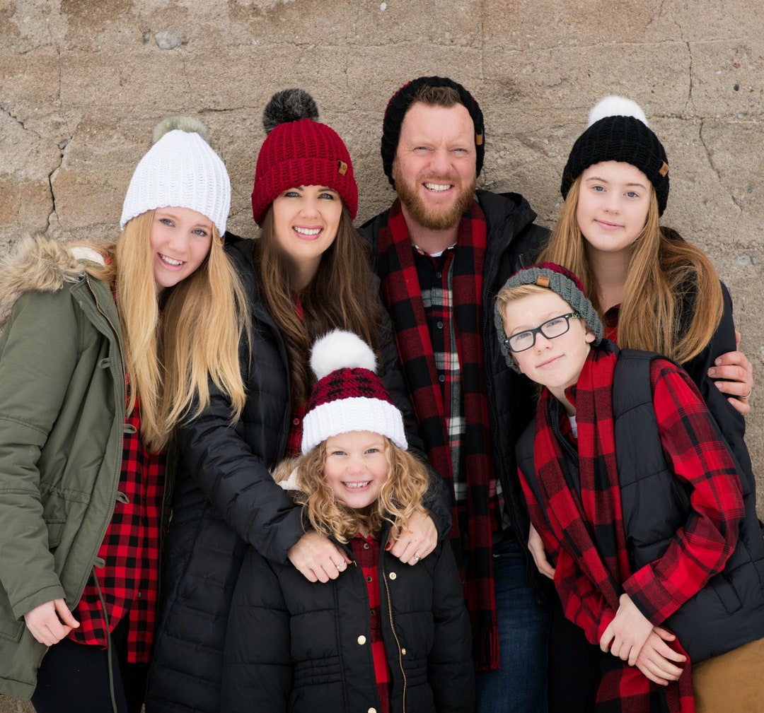 CROCHET PATTERN Buffalo Plaid Family Hat Set - Etsy
