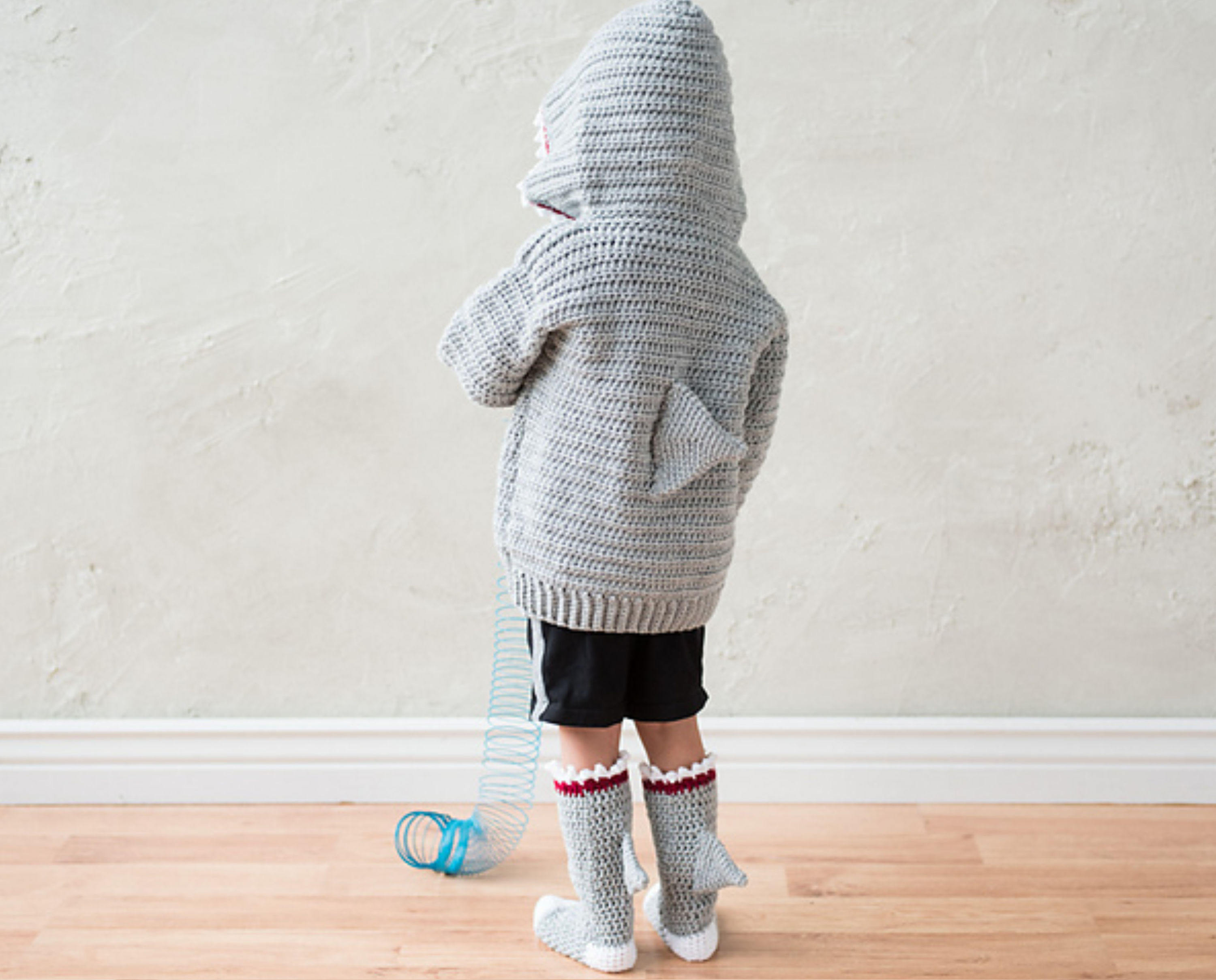 CROCHET PATTERN for Shark Hoodie and Crochet Socks - Shark Crochet ...