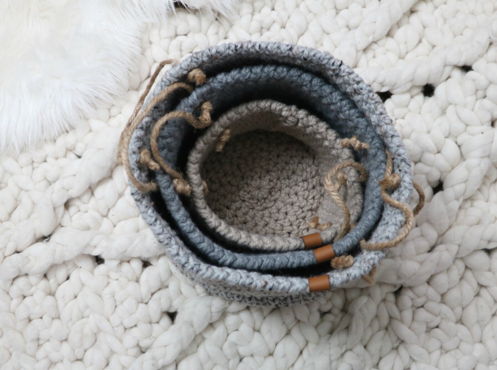 CROCHET PATTERN Rustic Farmhouse Style Nesting Baskets - Etsy