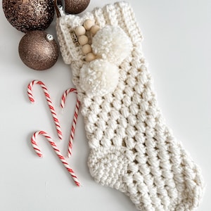CROCHET PATTERN & VIDEO/ Bulky and Quick Puff Stitch Stocking, Crochet ...