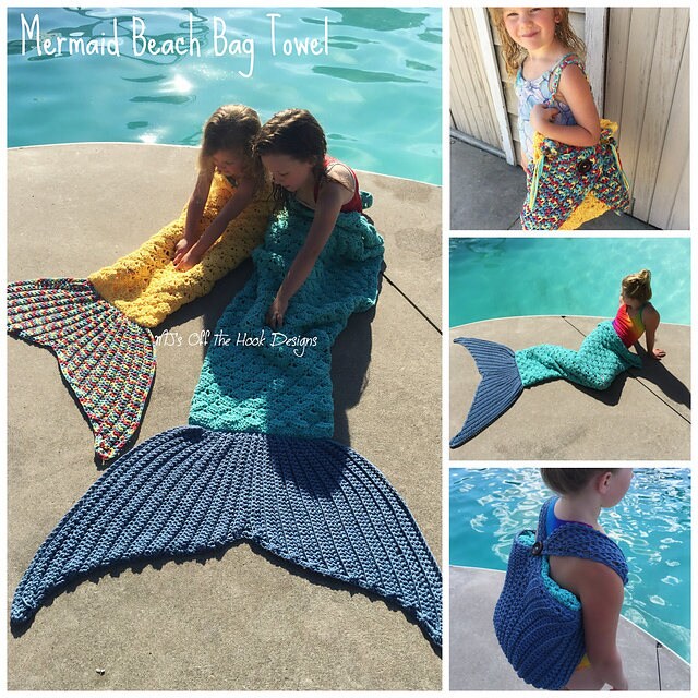 CROCHET PATTERN Mermaid Beach Towel Bag Mermaid Beach Bag | Etsy
