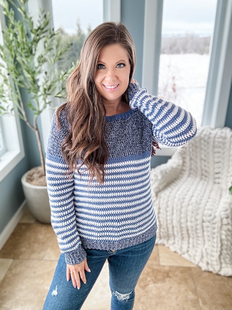 CROCHET PATTERN & VIDEO/ so Soft Striped Raglan Pullover, Crochet ...
