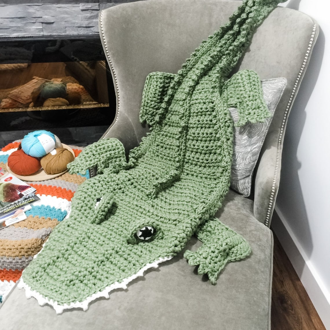 CROCHET PATTERN Alligator Blanket Alligator Costume Pattern | Etsy