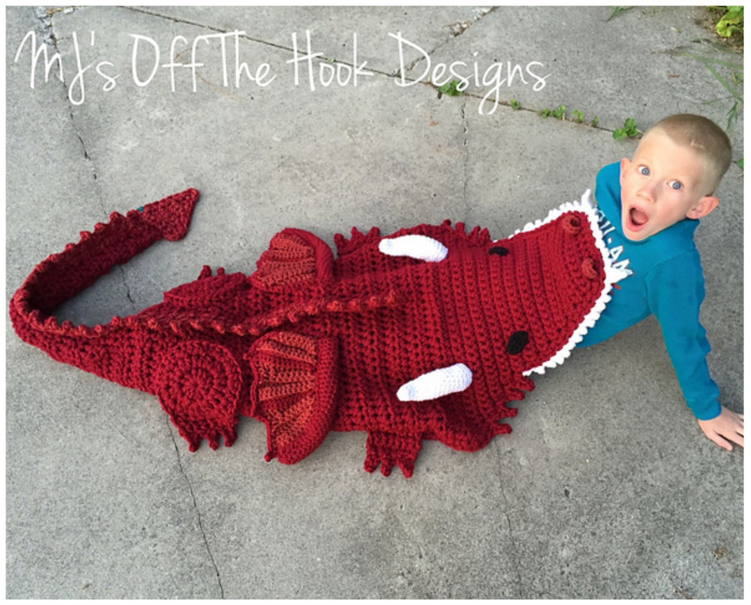 CROCHET PATTERN Dragon Blanket - Pdf Digital Download - Bulky & Quick ...