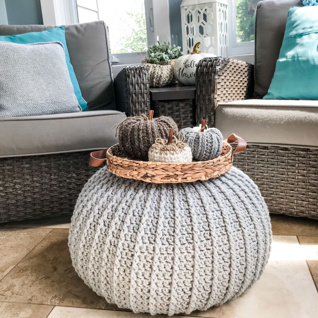CROCHET PATTERN & VIDEO/ Floor Pouf - Pdf Digital Download, Easy ...
