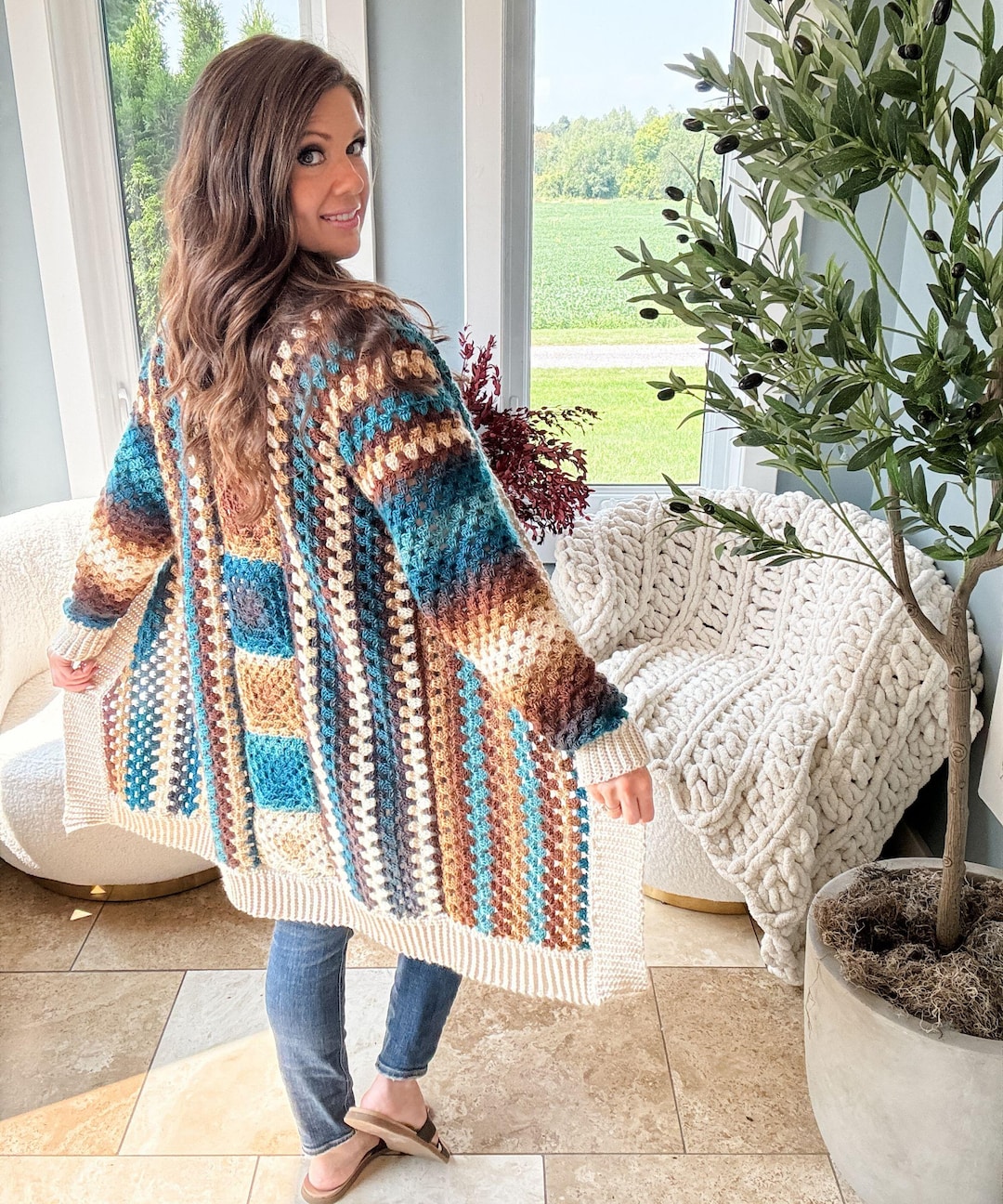 CROCHET PATTERN & VIDEO/ Cascade Mountain Cardigan, Granny Stitch ...