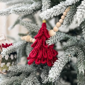 CROCHET PATTERN & VIDEO/ Loopy Tree Ornament, Christmas Tree Ornament ...