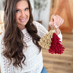 CROCHET PATTERN & VIDEO/ Loopy Tree Ornament, Christmas Tree Ornament ...