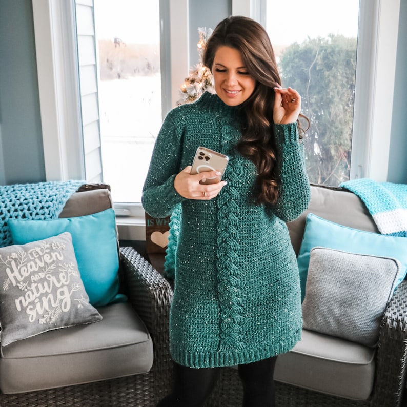 CROCHET PATTERN & VIDEO/ Coconut Macaroon Sweater Dress, Crochet Dress ...
