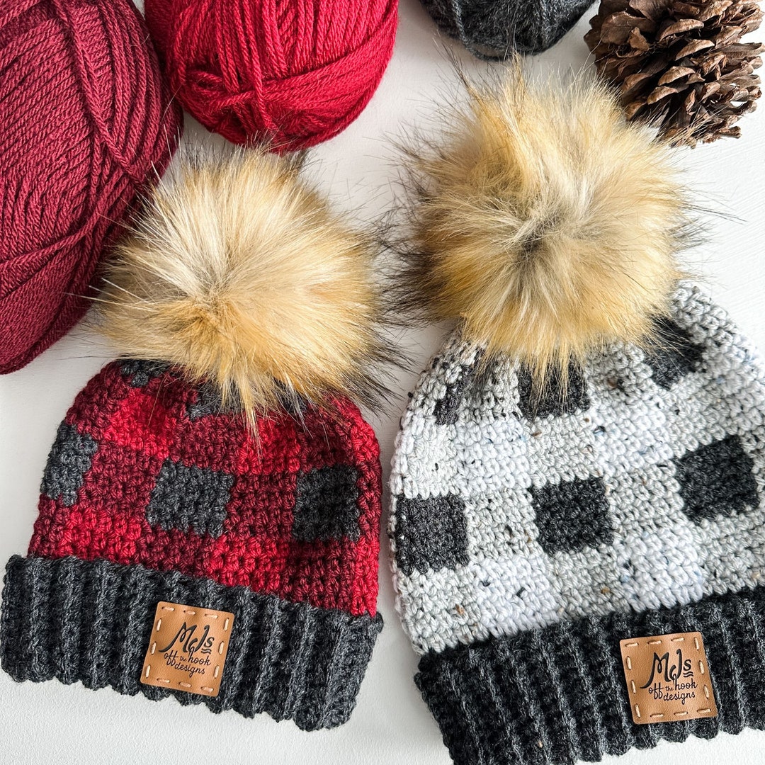 Crochet Hat Pattern/ Rustic Buffalo Plaid Hat - Etsy