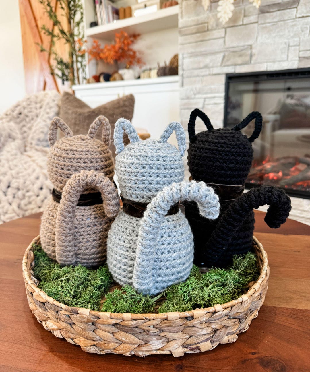 CROCHET PATTERN & VIDEO/ Rustic Farmhouse Cat Crochet Pattern, Crochet ...