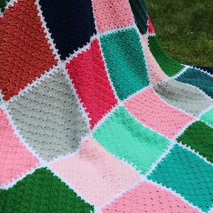 CROCHET PATTERN / Modern Patchwork Throw Blanket - Etsy