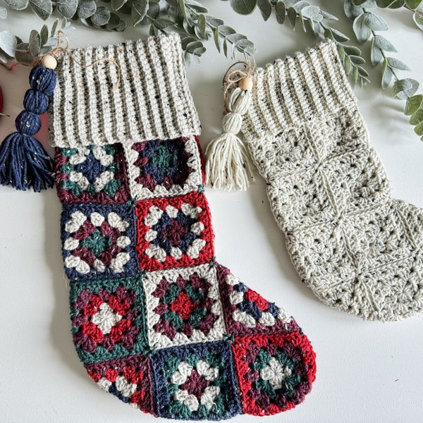Granny Square Stocking Crochet - Etsy