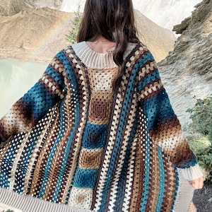 CROCHET PATTERN & VIDEO/ Cascade Mountain Cardigan, Granny Stitch ...