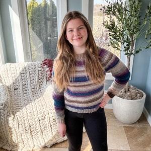 CROCHET PATTERN & VIDEO/ Athabasca Falls Children's Pullover, Easiest ...