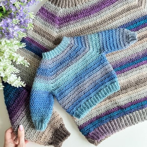 CROCHET PATTERN & VIDEO/ Athabasca Falls Children's Pullover, Easiest ...