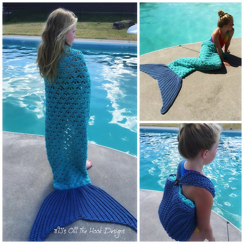 CROCHET PATTERN Mermaid Beach Towel Bag Mermaid Beach Bag | Etsy