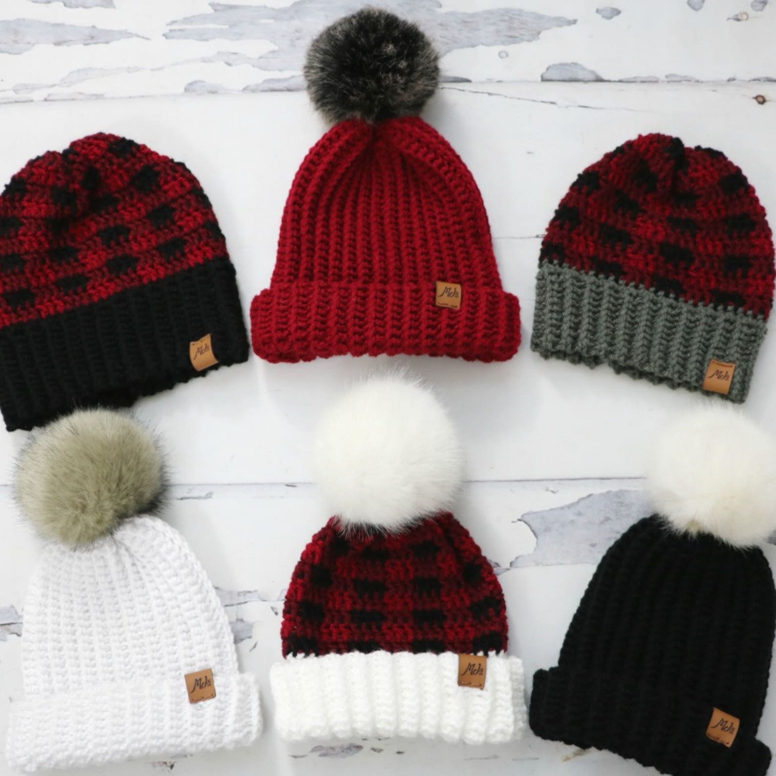 CROCHET PATTERN Buffalo Plaid Family Hat Set - Etsy