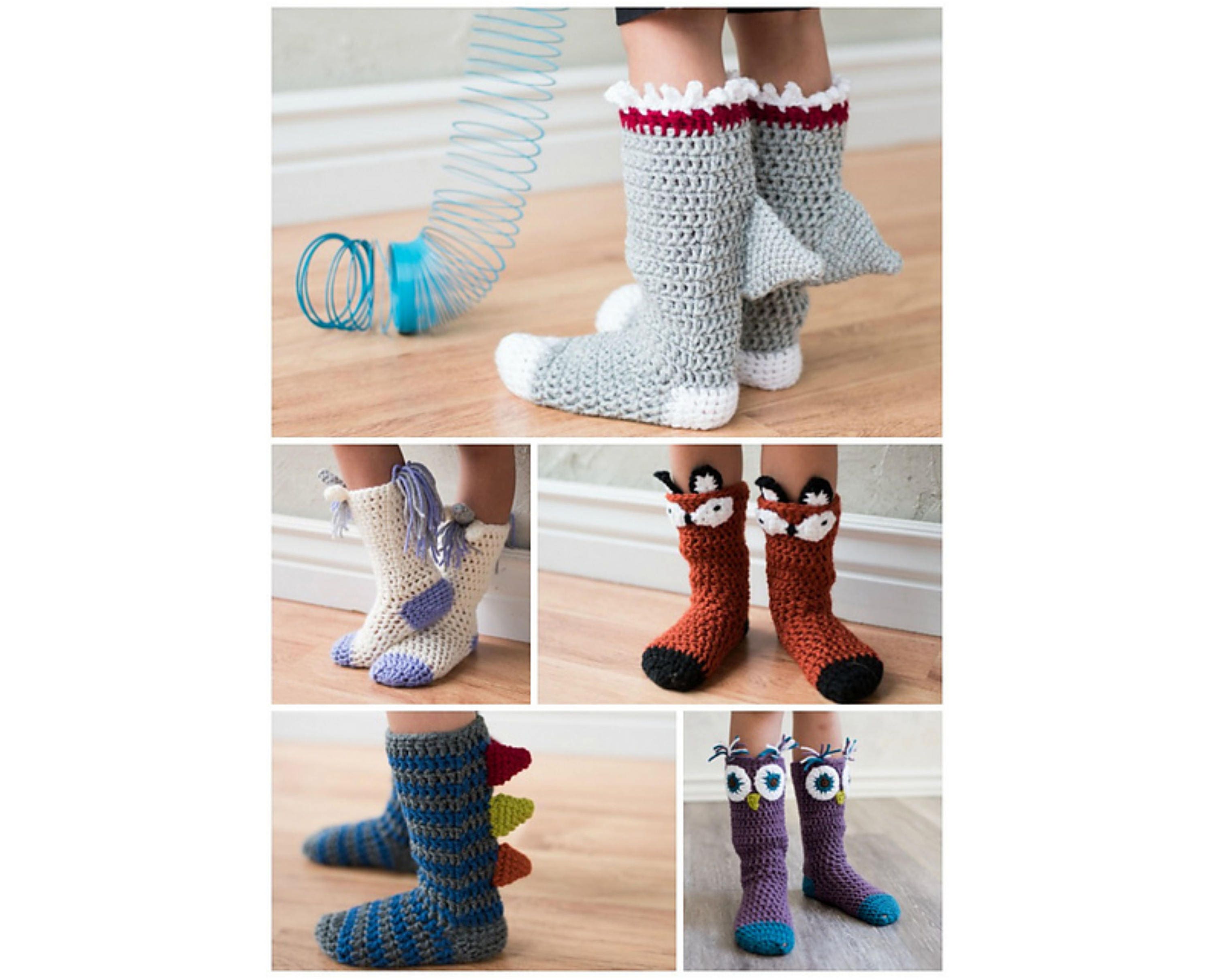 CROCHET PATTERN Animal Socks Collection Crochet Pattern for | Etsy