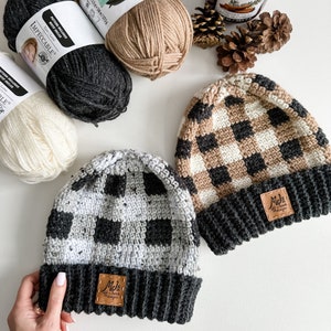 Crochet Hat Pattern/ Rustic Buffalo Plaid Hat - Etsy
