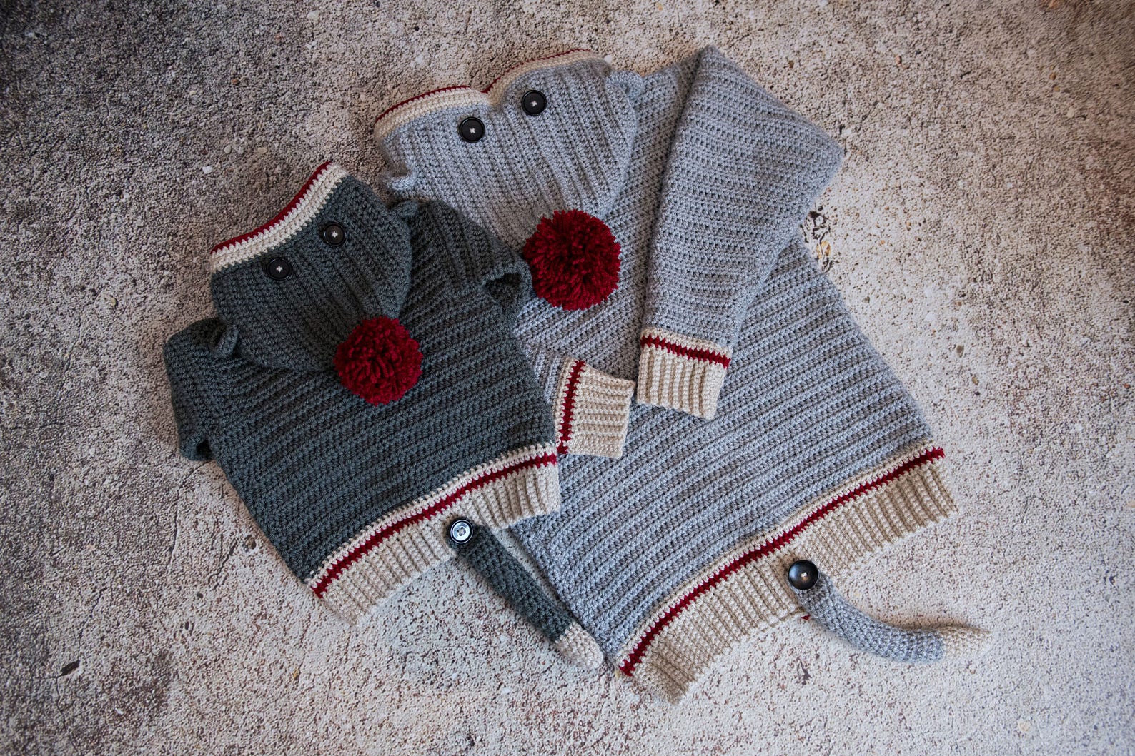 CROCHET PATTERN Child & Adult Sock Monkey Set - Etsy