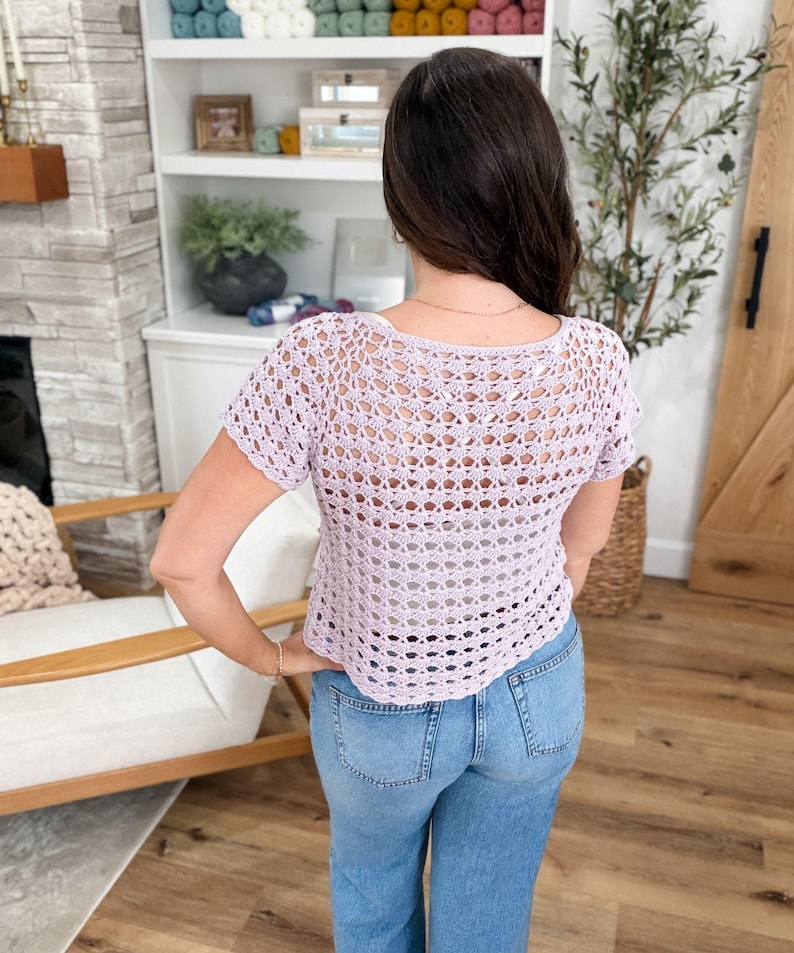 CROCHET PATTERN & VIDEO/ Selene Shell Stitch Top, Seamless Crochet Top ...