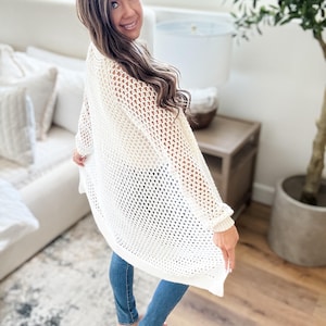 CROCHET PATTERN & VIDEO/ V-stitch Summer Cardigan, Crochet Cardigan ...