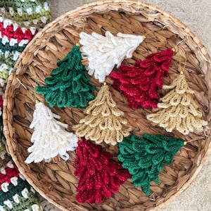 CROCHET PATTERN & VIDEO/ Loopy Tree Ornament, Christmas Tree Ornament ...