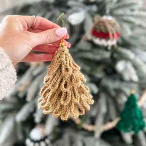 CROCHET PATTERN & VIDEO/ Loopy Tree Ornament, Christmas Tree Ornament ...