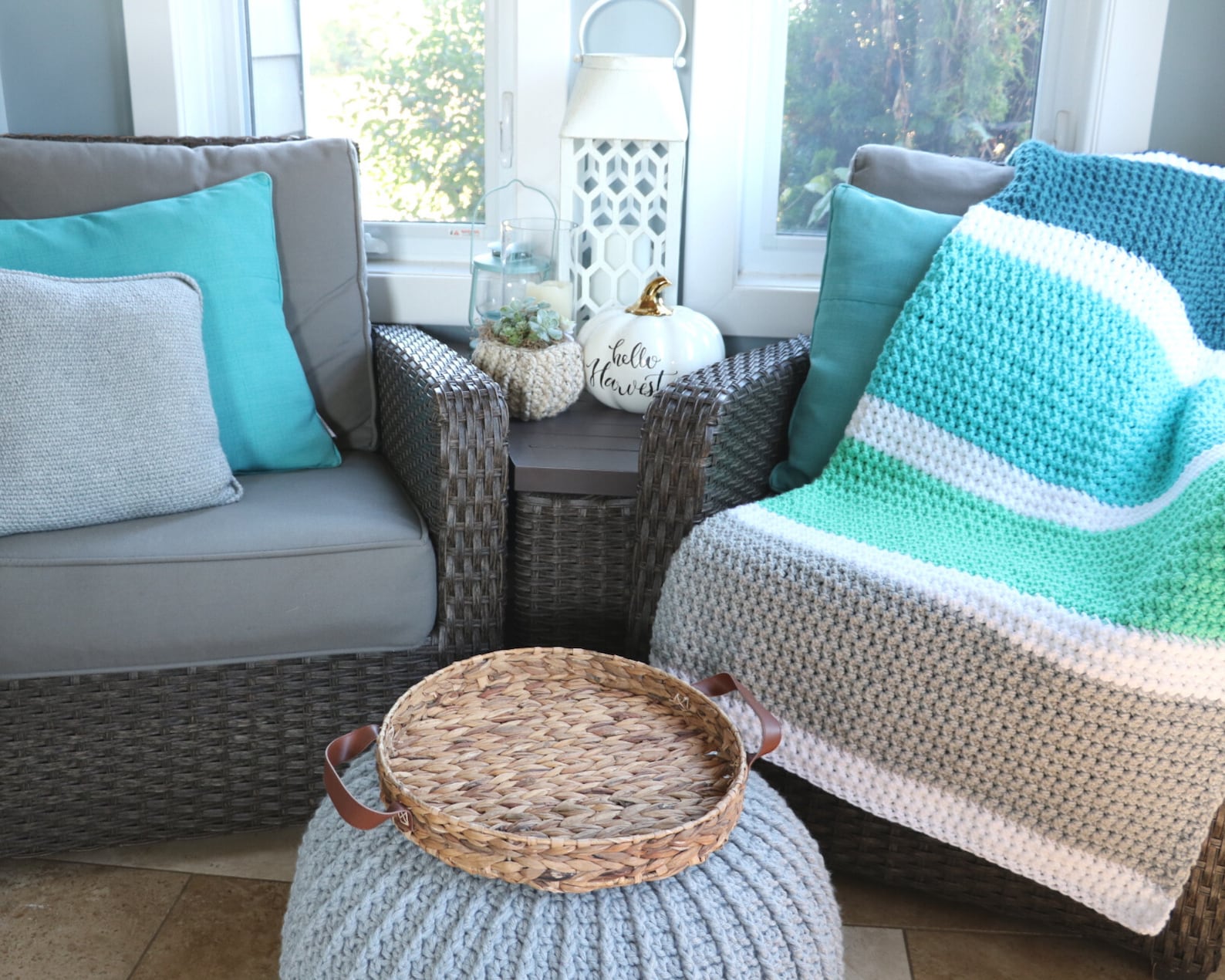 CROCHET PATTERN & VIDEO/ Calming Stripes Throw Blanket, Oversized ...