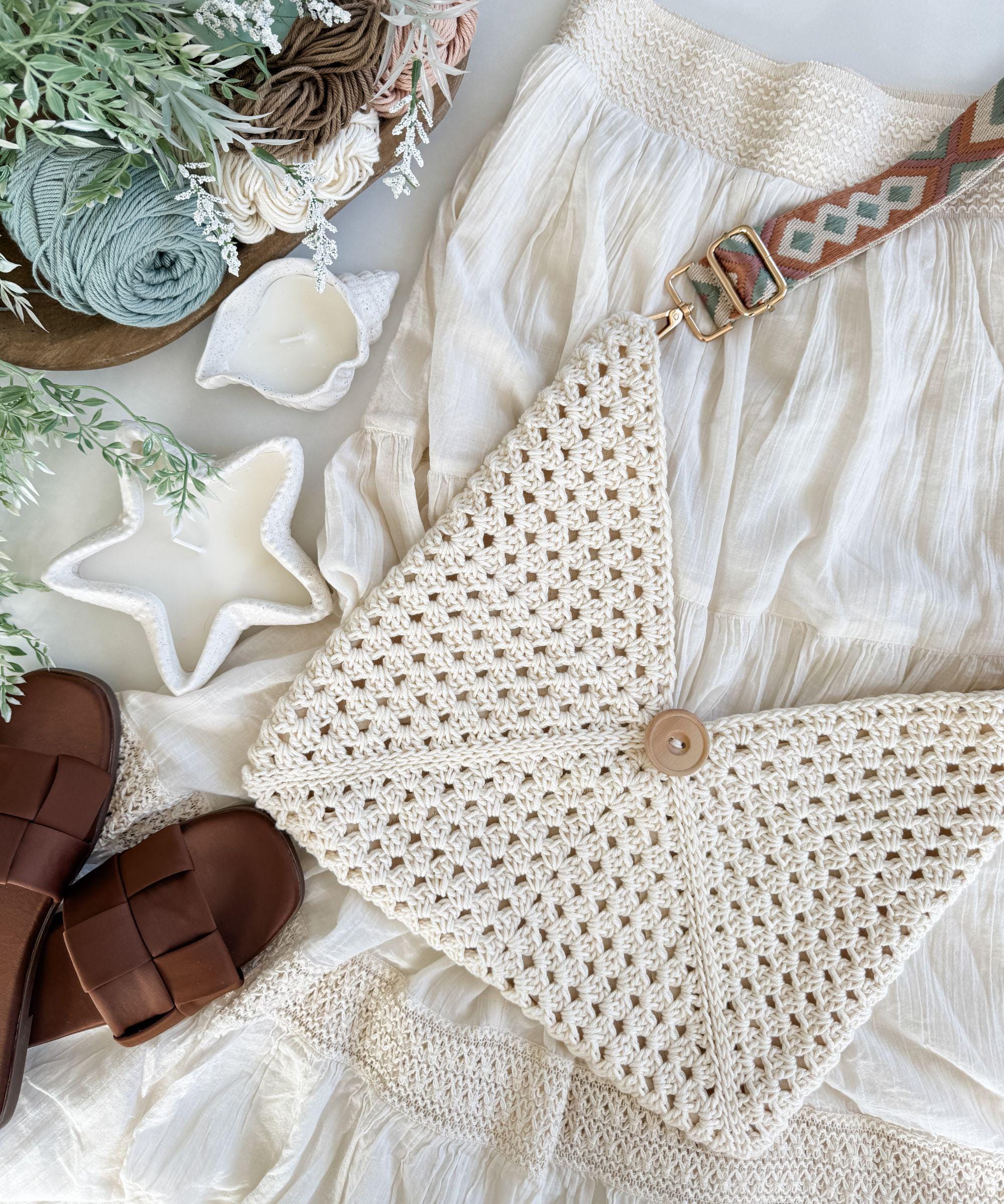CROCHET PATTERN & VIDEO/ Caribbean Beach Bag, Crochet Granny Square Bag ...