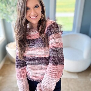 CROCHET PATTERN & VIDEO/ Athabasca Falls Pullover /easy Raglan Crochet ...