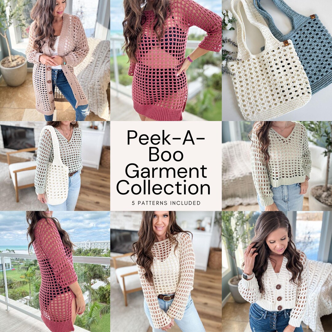CROCHET PATTERN EBOOK/ Peek-a-boo Garment Collection, 5 Pattern Ebook ...