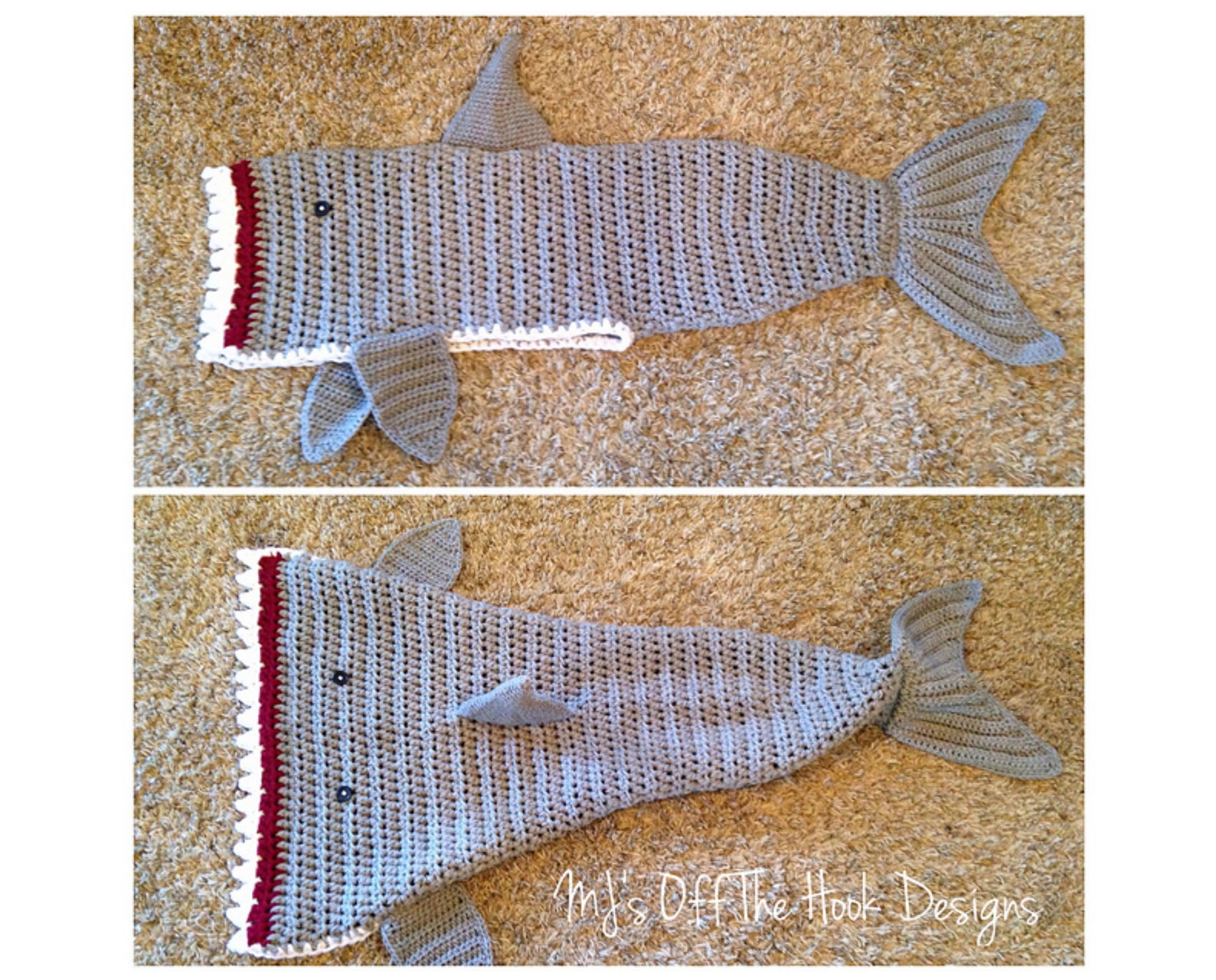 CROCHET PATTERN Shark Blanket Pdf Digital Download Bulky & - Etsy