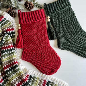 CROCHET PATTERN & VIDEO/ Holiday Weave Stocking, Crochet Stocking ...