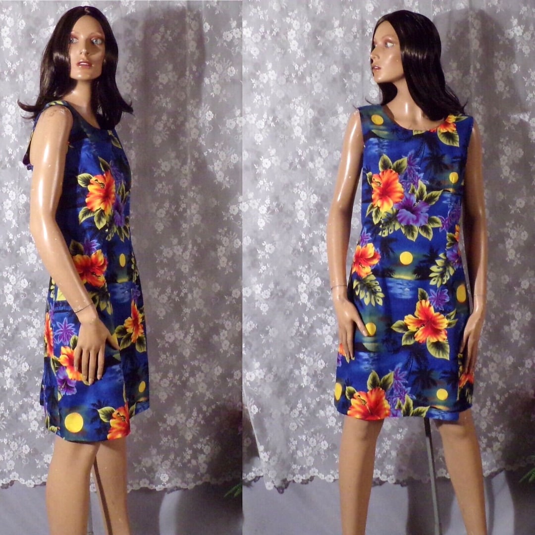 Vintage 2000s Hawaiian Dress Retro Resort Wear Beach Sundress Size ...