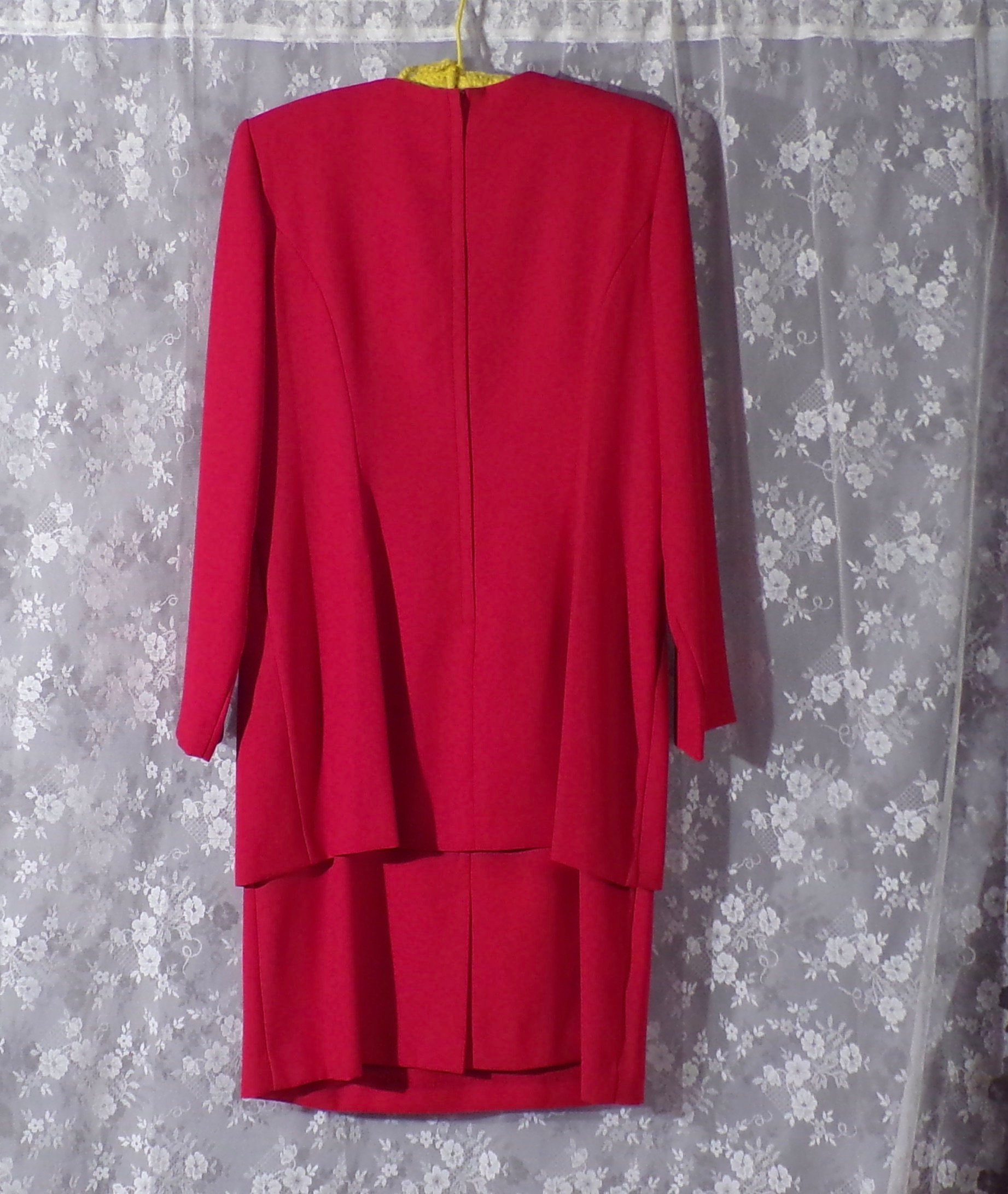 Vintage 1990s Red Dress Suit | 90s Studio I Dress and Jacket | XL | - Etsy