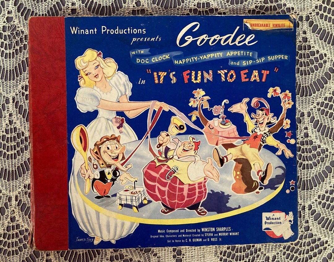 40s Children's Record 1946 Winant Productions Goodee "it's Fun to Eat ...