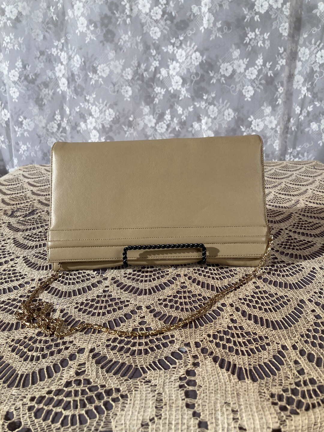 Vintage 1980s Beige Shoulder Bag | 80s Mocha Purse | Fake Leather | - Etsy