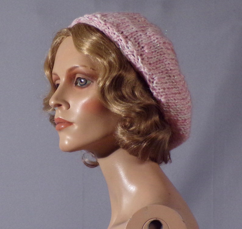 Vintage 2000s Pink Sparkle Knit Beret Y2K Pink Hat Hipster - Etsy