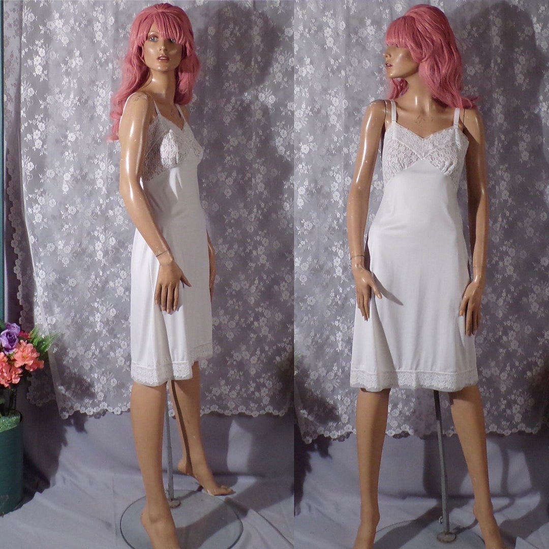 Vintage 1960s White Slip Early 60s Dress Full Slip Pembrook 32R Size ...