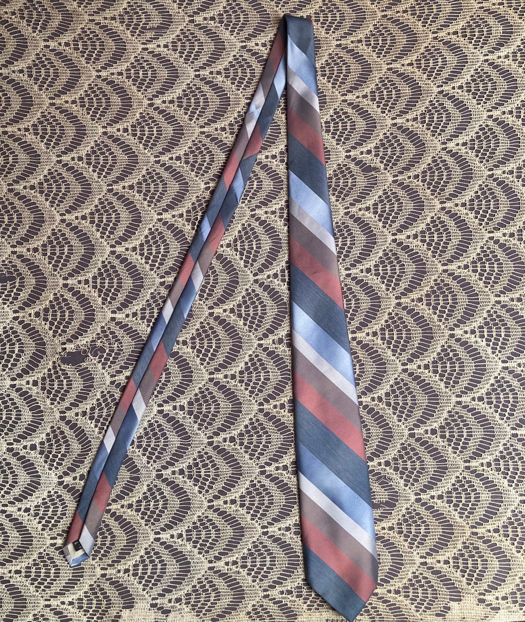 Vintage 80s Stripe Necktie 1980s Pastel Preppy Classic Tie - Etsy