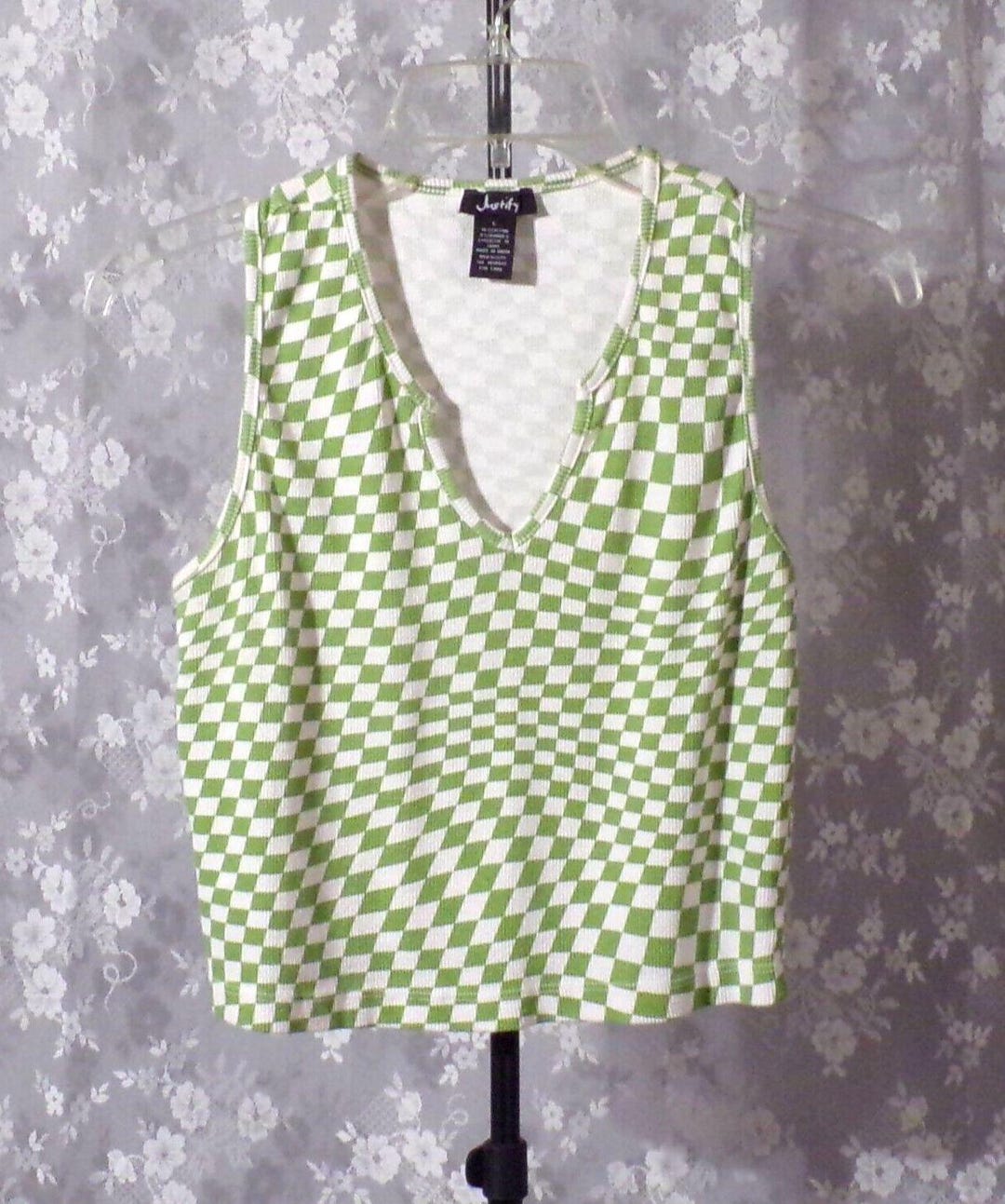 Vintage Y2K Crop Tank Top 2000s Checker Ska Skater Girl Gwen Stefani ...