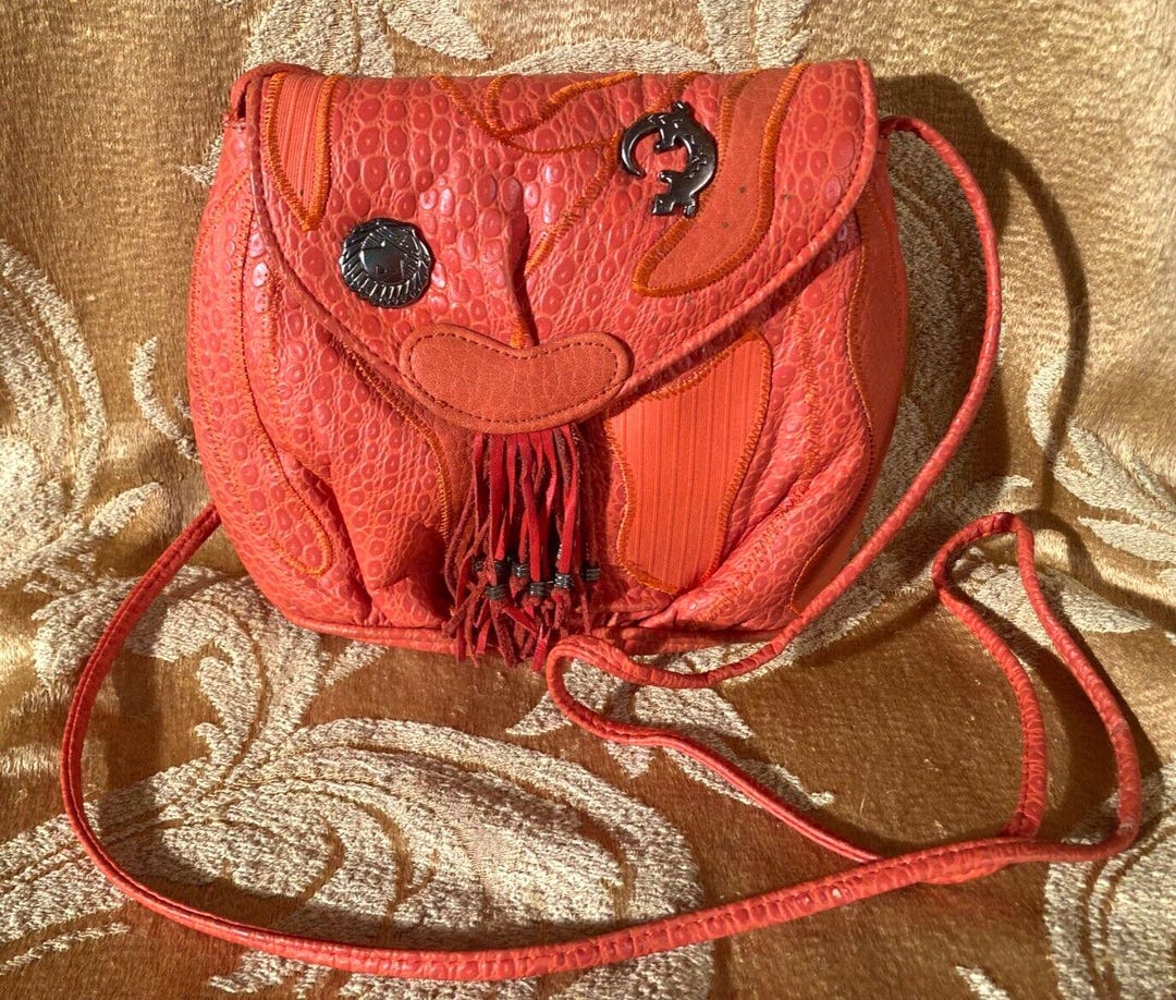 Vintage 80s Purse 1980s South Western Orange Glam Small Shoulder Bag - Etsy