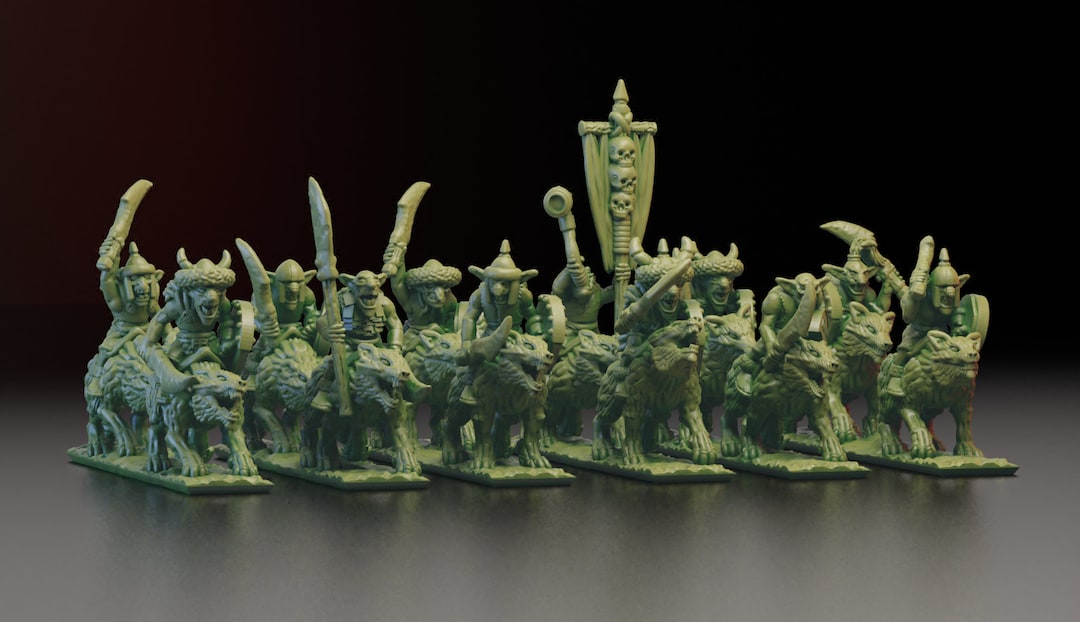 Warmaster 10mm 15mm Goblin Wolf Riders - Etsy UK