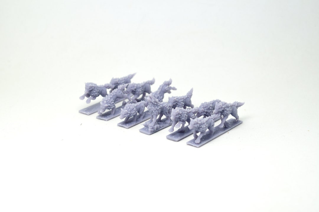 Warmaster 10mm - 15mm Vampire Count Dire Wolves - Etsy