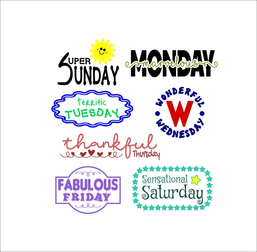 DAYS of the WEEK BUNDLE - Etsy