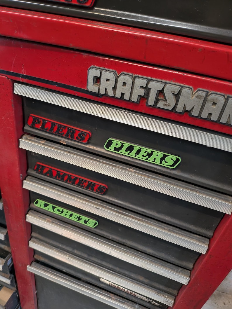 Magnetic 3d-printed Tool Box Tags Custom Drawer Labels for Organized ...