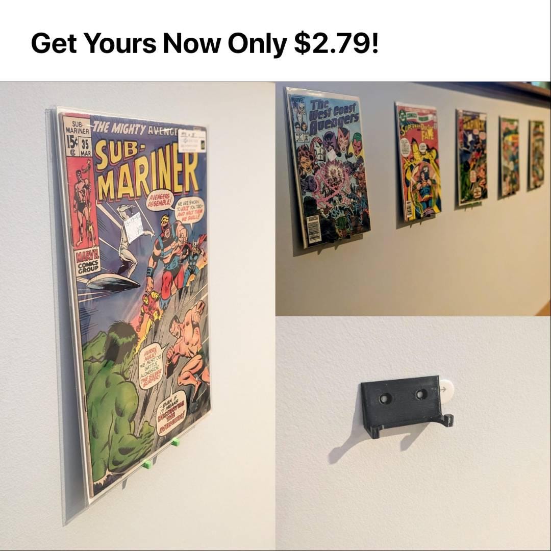 Minimalist Comic Book Display – 3D Printed Invisible Wall Mount - Etsy
